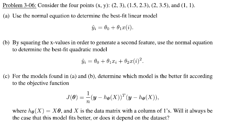 Solved Problem 3-06: Consider the four points | Chegg.com