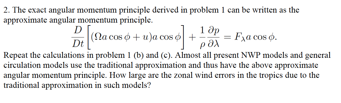 2. The exact angular momentum principle derived in | Chegg.com