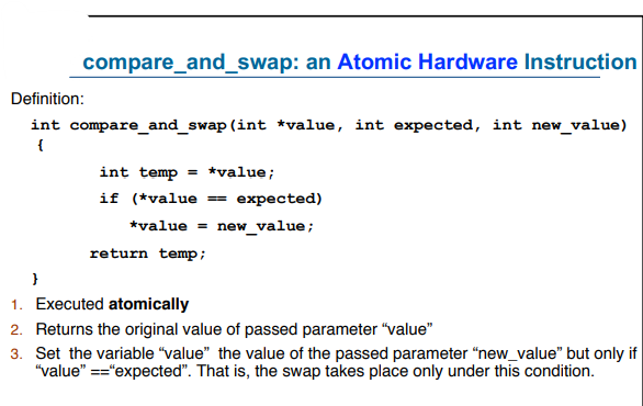 Solved Problem D. Use compare_and_swap(), an atomic hardware | Chegg.com