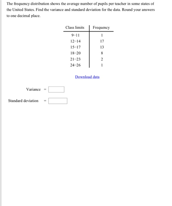 Solved The frequency distribution shows the average number | Chegg.com