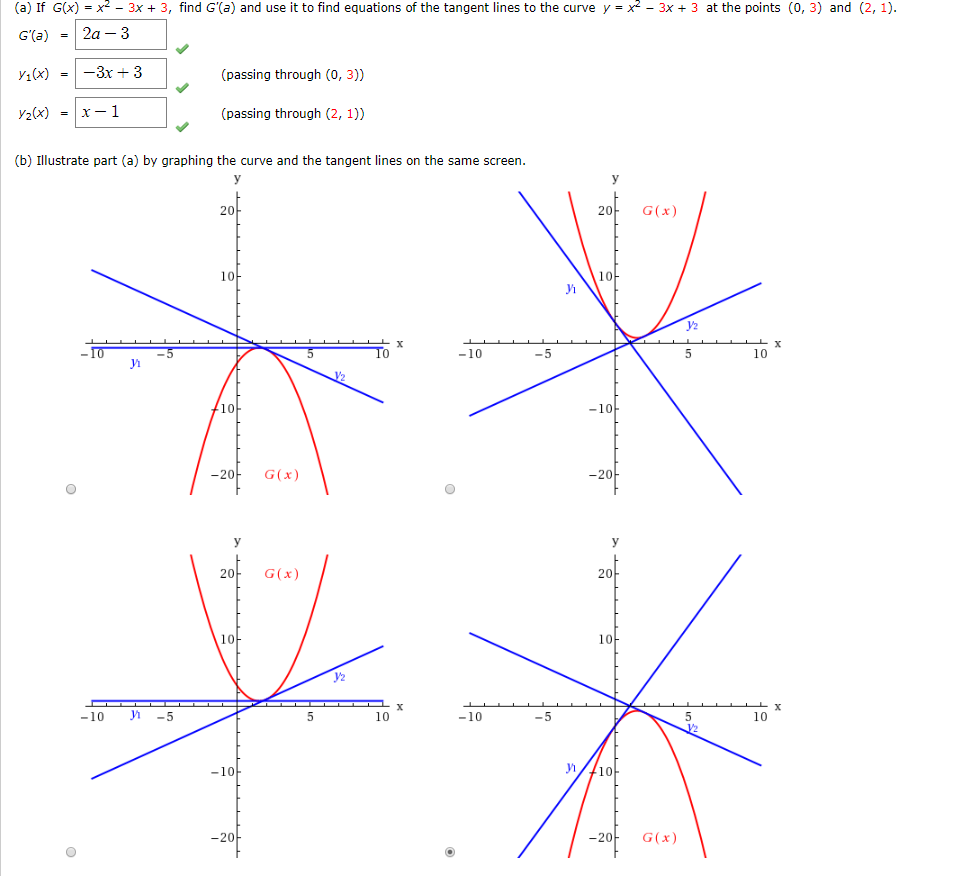 Solved (a) If G(x) = x2 – 3x + 3, find G'(a) and use it to | Chegg.com