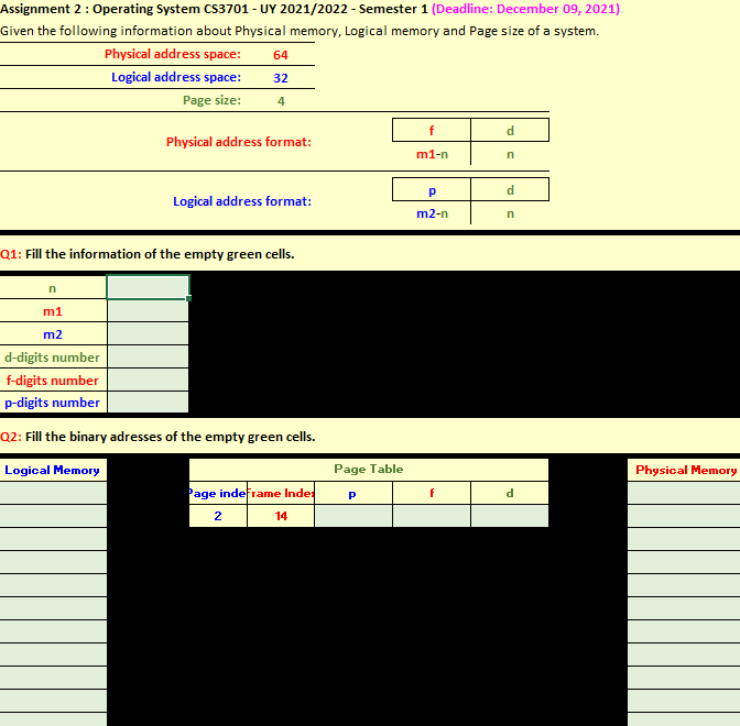 Solved Assignment 2: Operating System CS3701 - UY 2021/2022 | Chegg.com