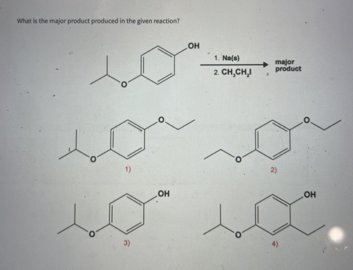 Solved What is the major product produced in the given | Chegg.com