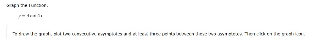Solved Graph the Function. y=3cot4x | Chegg.com
