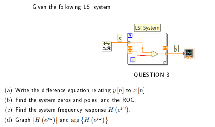 Given The Following Lsi System A Write The 