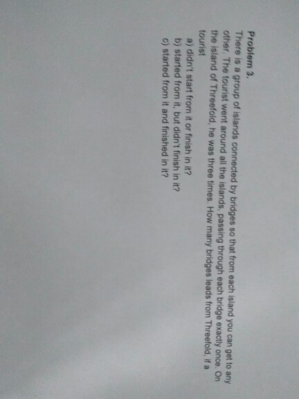 Solved Problem 3. There is a group of islands connected by | Chegg.com