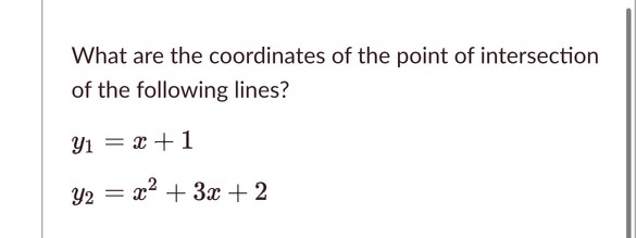 Solved What are the coordinates of the point of intersection | Chegg.com