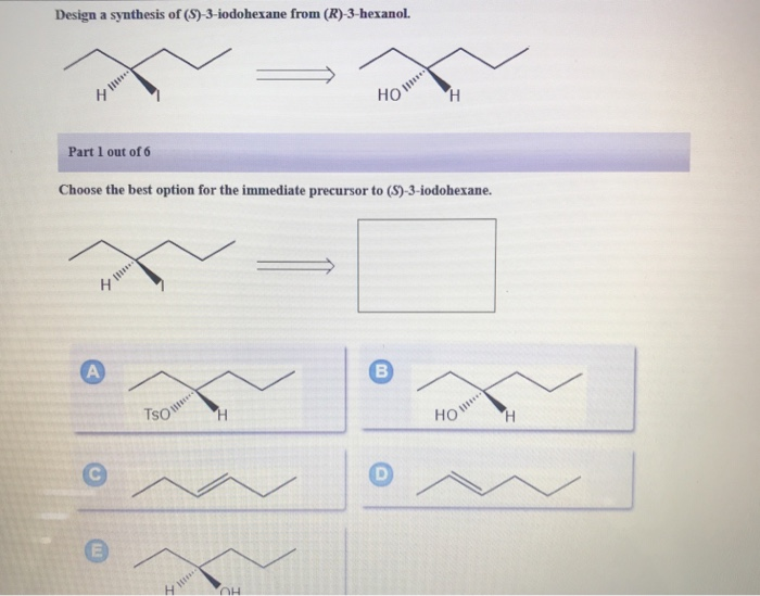 Solved Design a synthesis of (S)-3-iodohexane from | Chegg.com