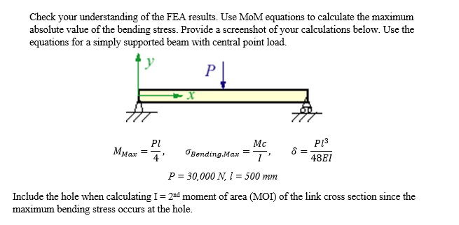 Solved Check your understanding of the FEA results. Use MoM | Chegg.com
