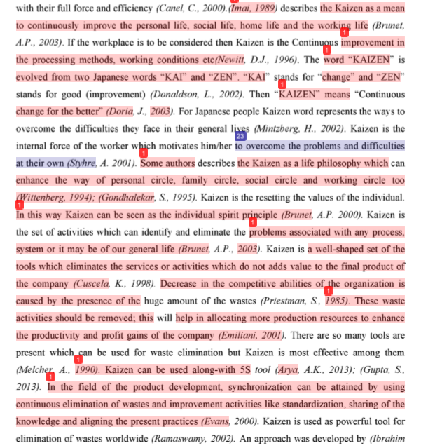 Solved b) Review of Literature Kaizen is powerful tool of | Chegg.com