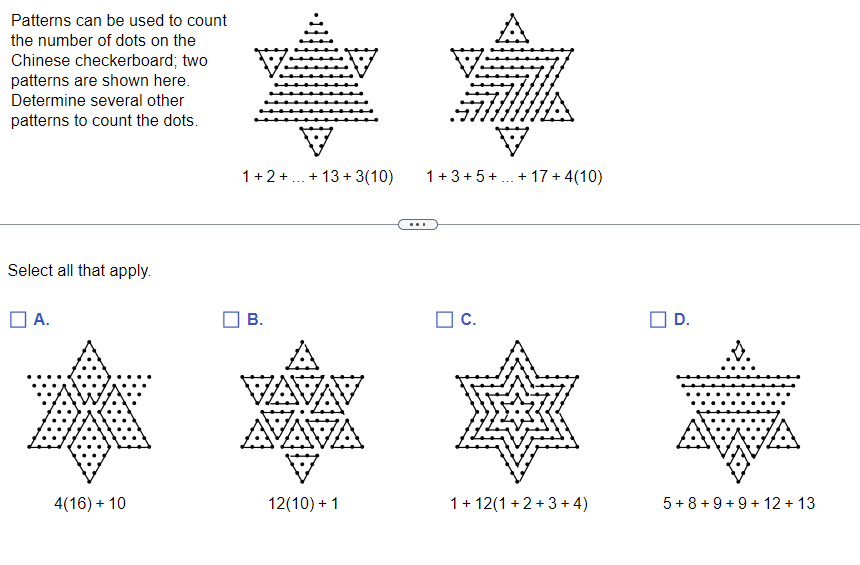 Solved Patterns can be used to count the number of dots on | Chegg.com