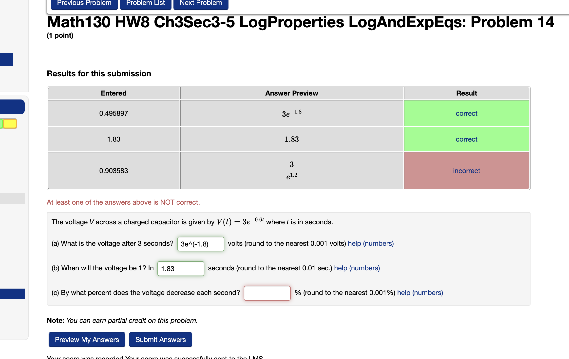 Solved Math130 ﻿HW8 ﻿Ch3Sec3-5 ﻿LogProperties LogAndExpEqs: | Chegg.com