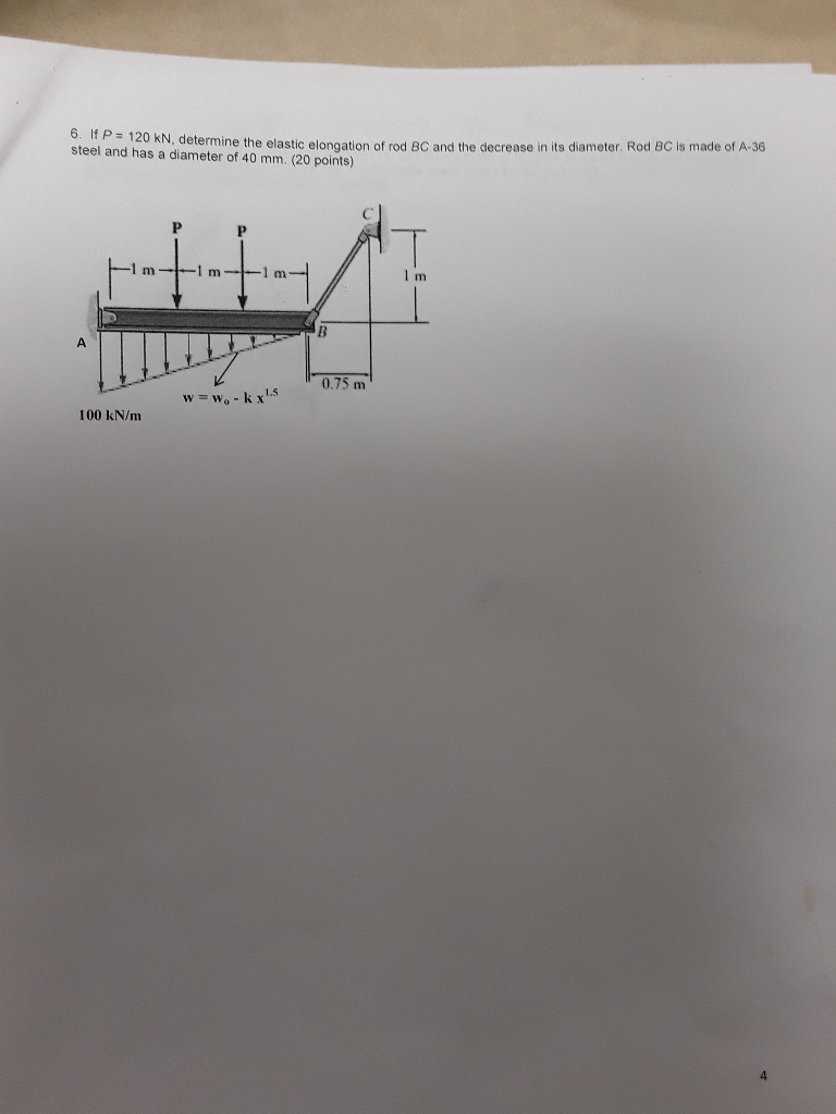 Solved 6· If P= 120 kN, elastic elo steel and has a diameter | Chegg.com