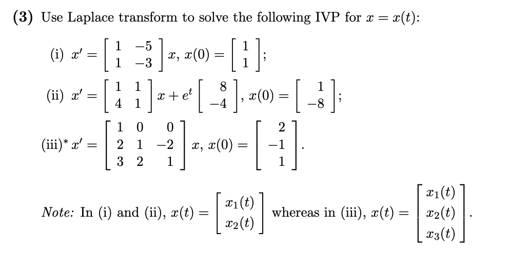 Solved Use Laplace transform to solve the following IVP for | Chegg.com