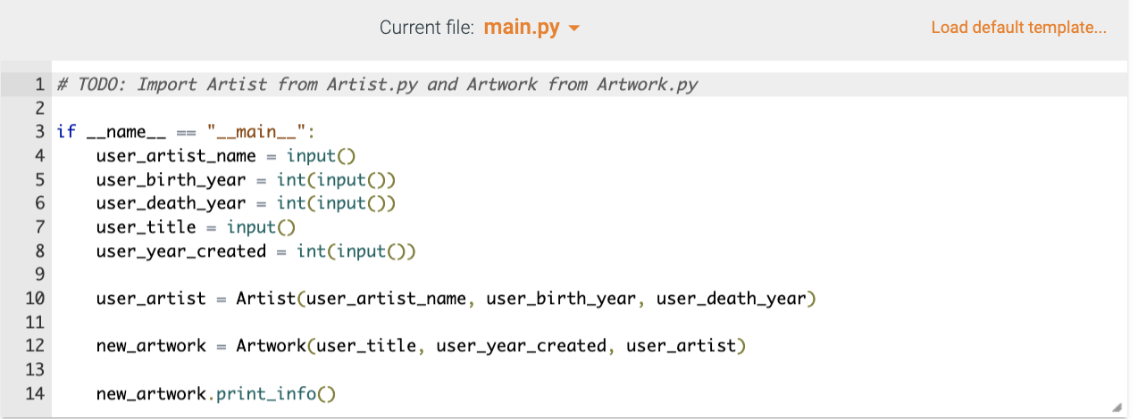 Solved Define the Artist class in Artist.py with a | Chegg.com