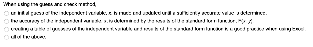 Solved When using the guess and check method, an initial | Chegg.com