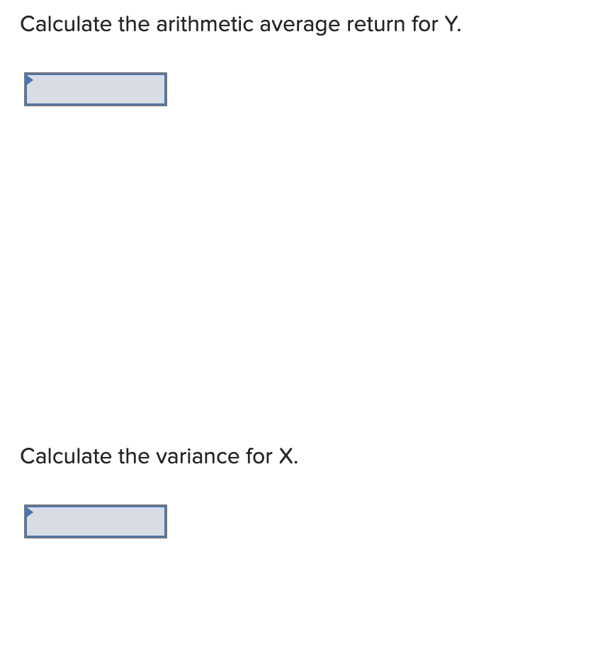 Solved Using the following returns, calculate the arithmetic | Chegg.com