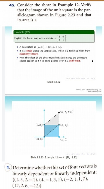 Solved 45. Consider the shear in Example 12. Verify that the | Chegg.com