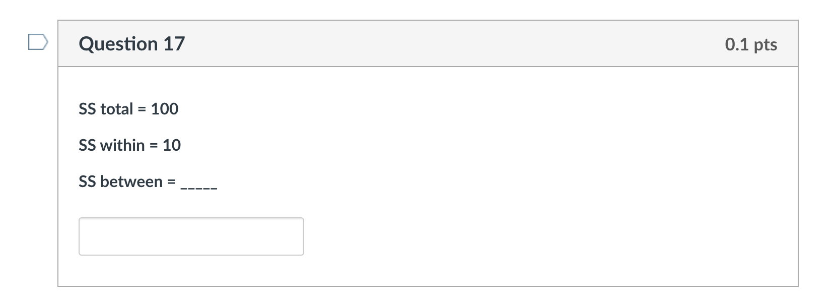Solved Question 5 0.05 pts SS total =200 SS between =60 SS | Chegg.com