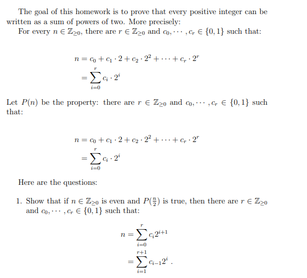 Solved The goal of this homework is to prove that every | Chegg.com