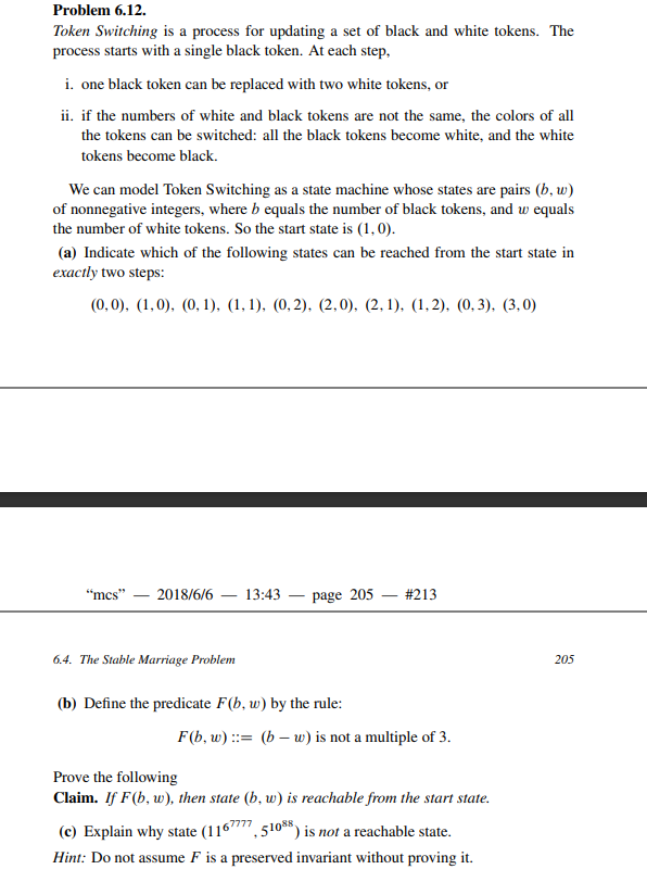 Solved Problem 6.12. Token Switching is a process for | Chegg.com