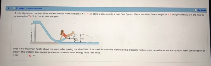 Solved My starts from rest and slides without friction from | Chegg.com