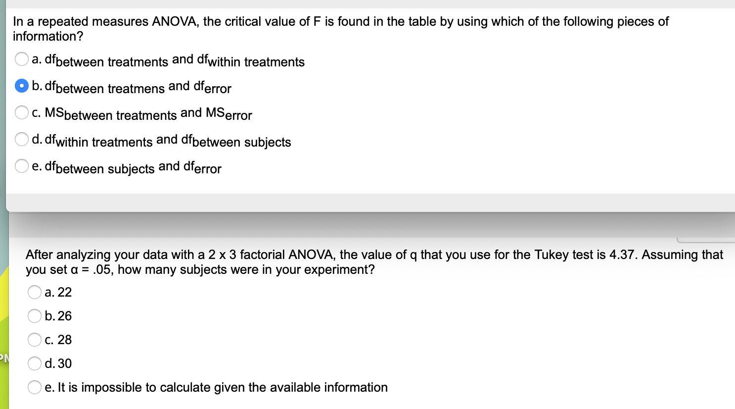 Solved In a repeated measures ANOVA, the critical value of F | Chegg.com
