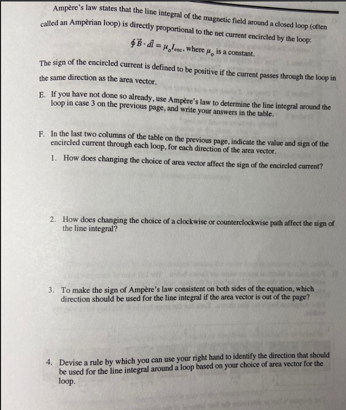 Solved Ampère's law states that the line integral of the | Chegg.com