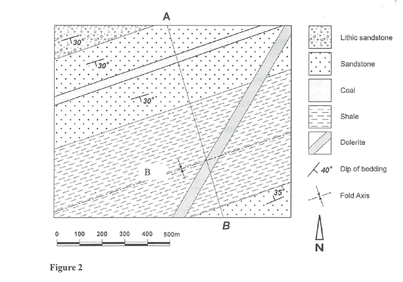 Solved b. Geological map in Figure 2 (transect A-B) (5 | Chegg.com