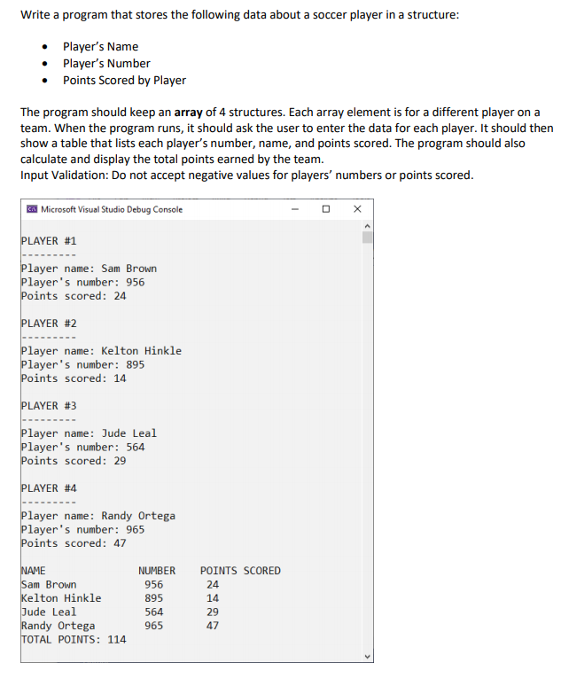 Solved Write a program that stores the following data about | Chegg.com