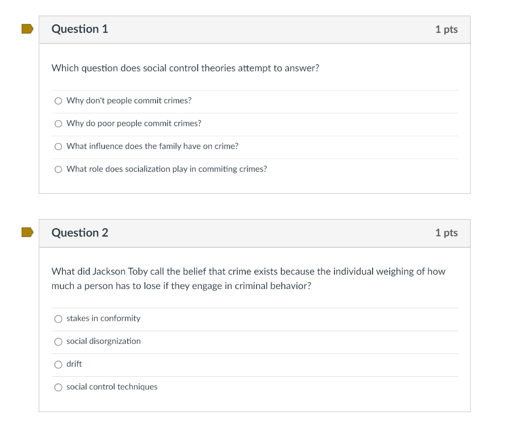 Solved Which question does social control theories attempt | Chegg.com