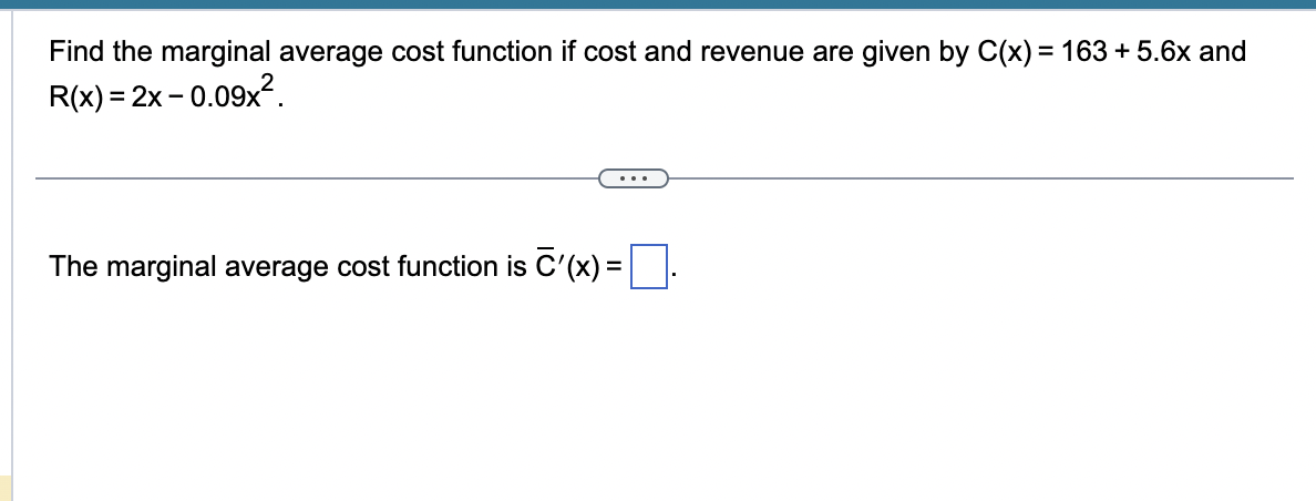 Solved Find the average cost function if cost and revenue | Chegg.com