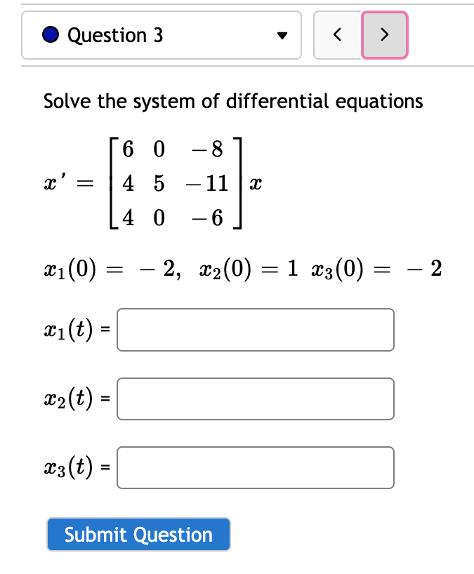 Solved Solve the system of differential equations | Chegg.com