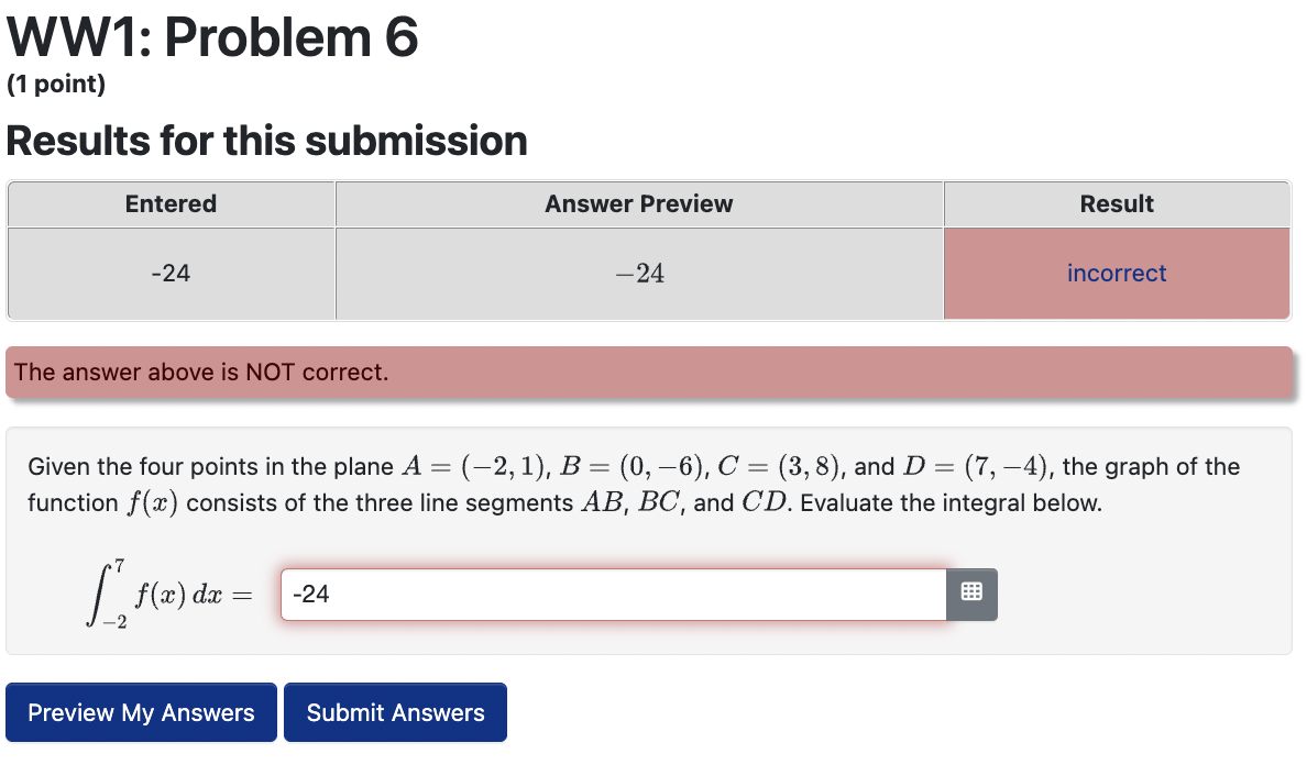 Solved (1 point) Results for this submission The answer | Chegg.com