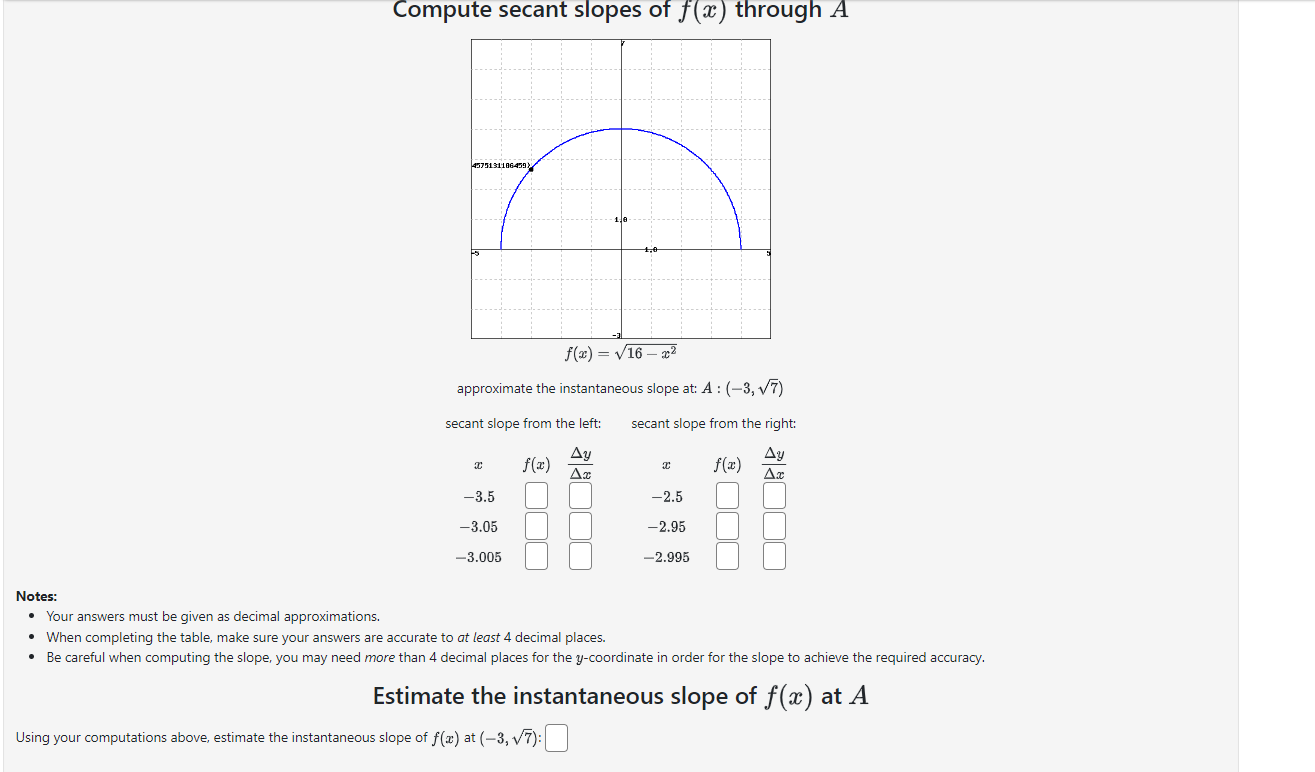 Solved Explore - Instantaneous Rate of Change: Problem 1 (1 | Chegg.com