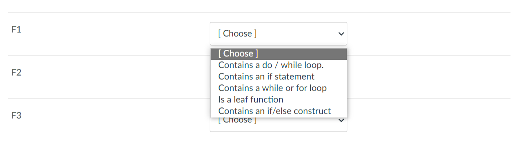 Solved Consider the following functions F1, F2, and F3. | Chegg.com