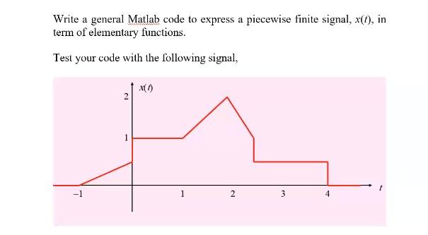 Solved Write a general Matlab code to express a piecewise | Chegg.com