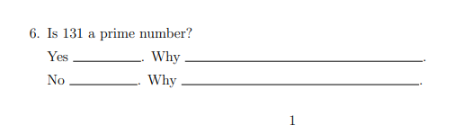Solved a 6. Is 131 a prime number? Yes Why No Why | Chegg.com