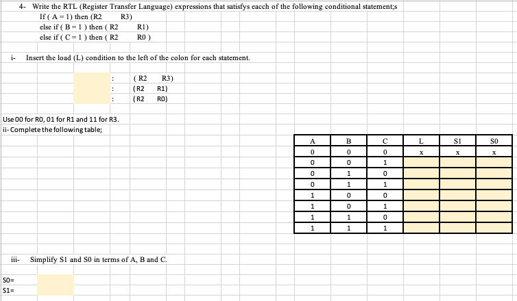 Solved R3) 4- Write the RTL (Register Transfer Language) | Chegg.com