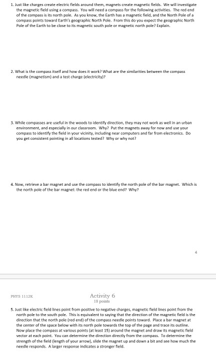 Solved PHYS 1112 Activity 6 18 points 5. You would have seen | Chegg.com