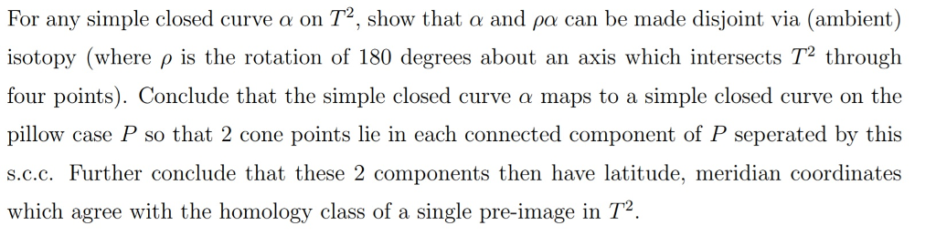 For any simple closed curve on T-2, show that α and | Chegg.com