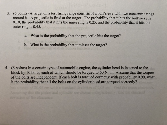 Solved 3. (6 points) A target on a test firing range | Chegg.com