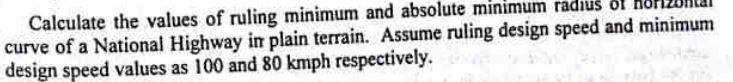 Solved Calculate the values of ruling minimum and absolute | Chegg.com