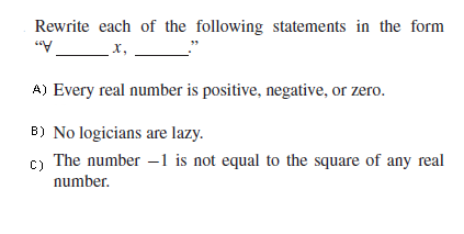 Solved Rewrite each of the following statements in the form | Chegg.com