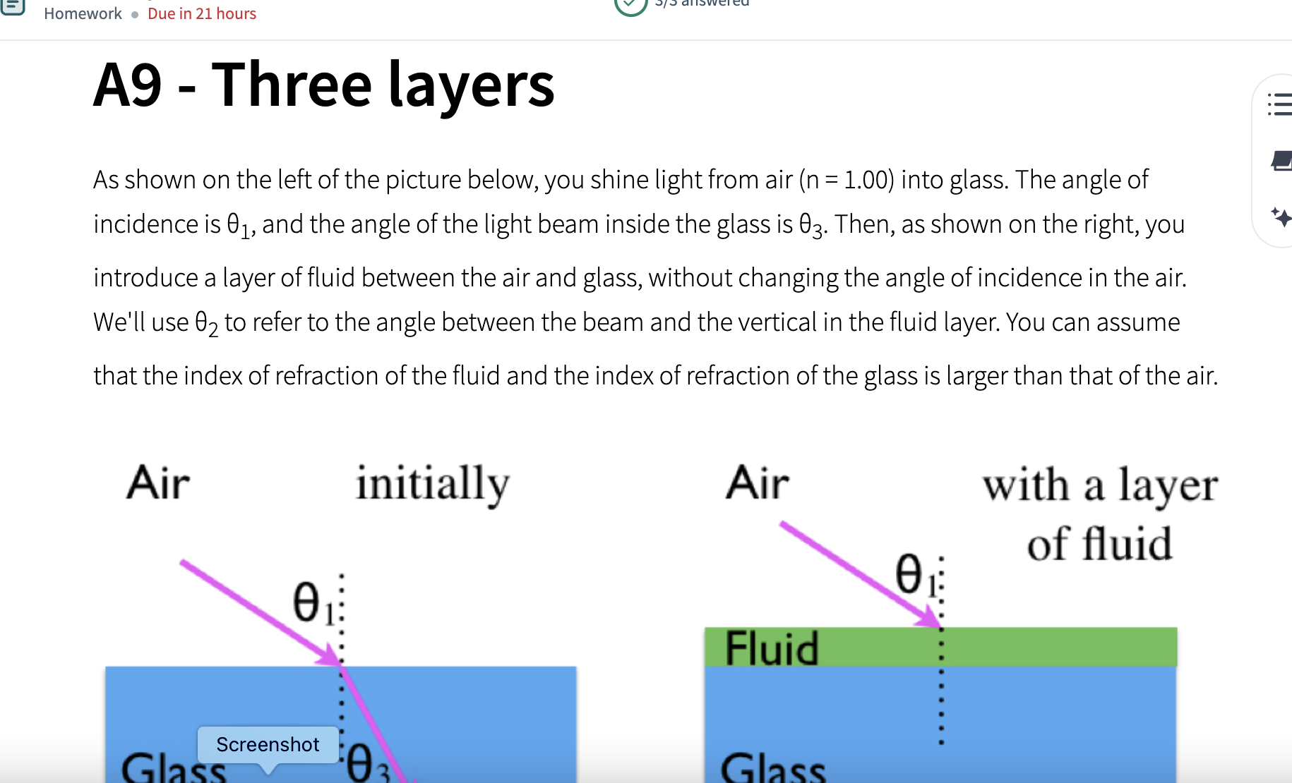 Solved A9 - ﻿Three layers As shown on the left of the | Chegg.com