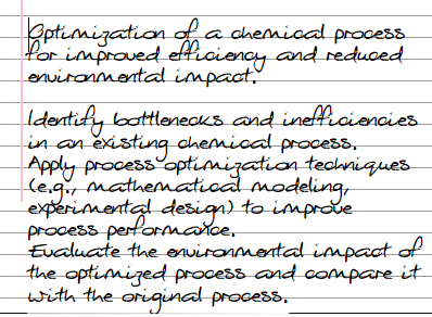 Solved Bptimization of a chemical process for improved | Chegg.com