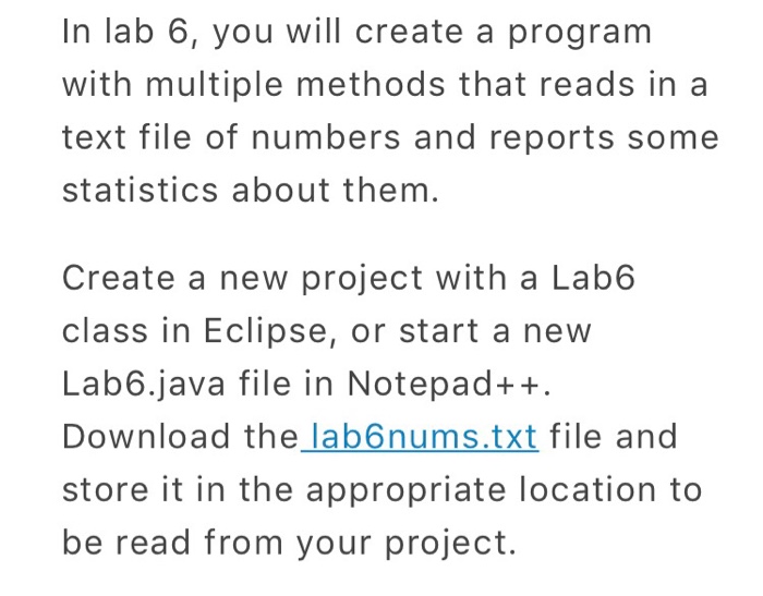 Solved In lab 6, you will create a program with multiple | Chegg.com