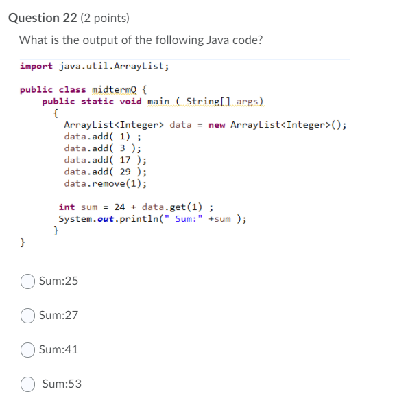 Solved What is the output of following Java code? import | Chegg.com