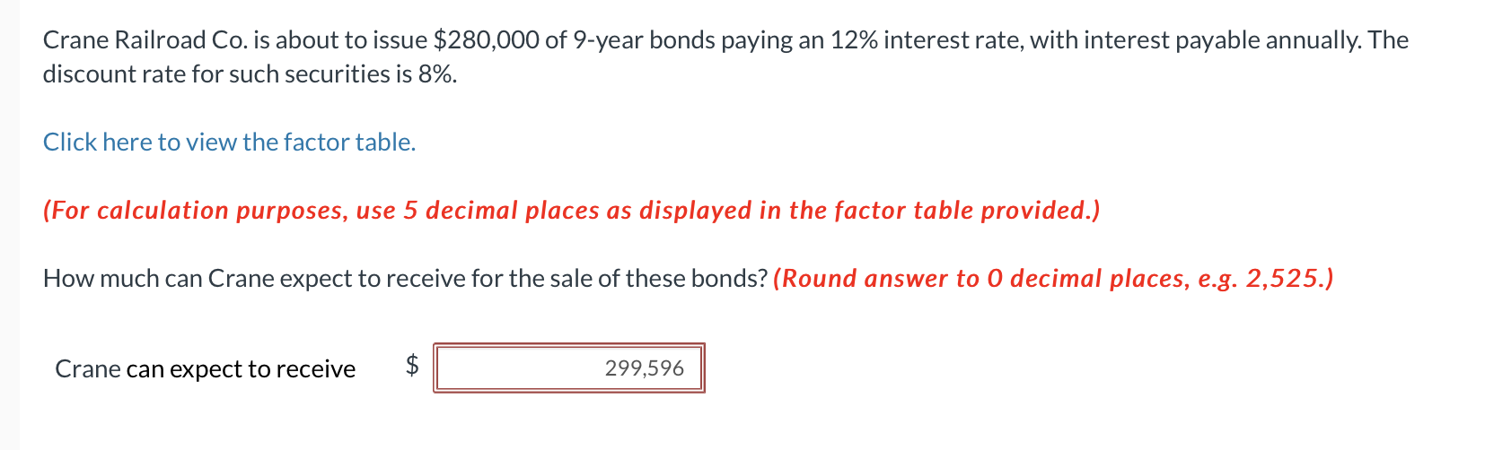 Solved Crane Railroad Co. is about to issue $280,000 of 9 | Chegg.com