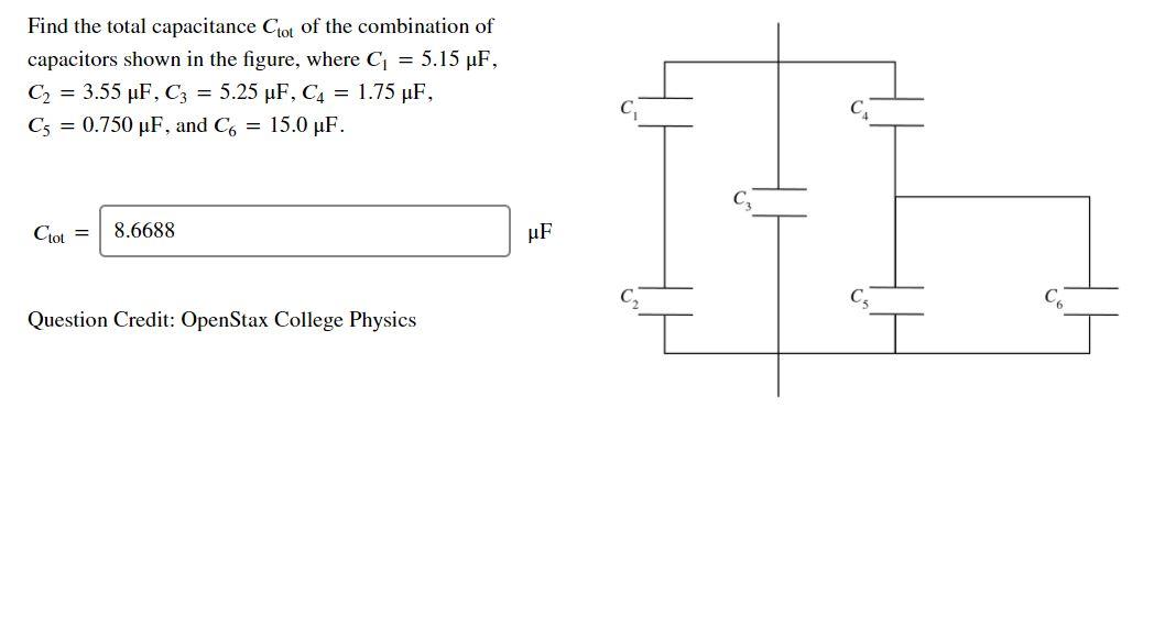 Solved Find the total capacitance Ctot of the combination of | Chegg.com